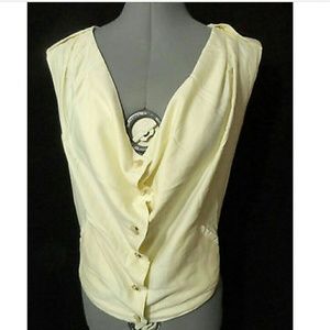 Mustard Seed | Tops | Nwt Mustard Seed Vest Top Sml Ivory Draped Blouse ...